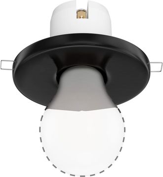 LEDs Com Deckeneinbauleuchte TELA, Porzellan, schwarz gl&auml;nzend, rund, 99mm &Oslash;, 1x E27 max. 60W