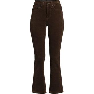 Lands End Kn&ouml;chellange Feincord-Schlaghose High Waist, Damen, Gr&ouml;&szlig;e:46 regular, Braun, Baumwoll-Mischung, by Lands End