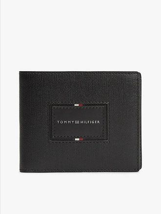 Tommy Hilfiger Portefeuille deux volets en cuir finition grain caviar