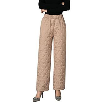 Generic 2026 Printemps Hiver 2022 Pantalon thermique ample et mince &agrave; jambe droite pour femme, KH1., 3XL