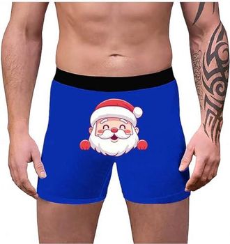 Generic Boxers pour homme - Grande poche - Taille basse - Style rétro - Avec poche Bulge - En coton - Confortable - Respirant - Pour lété, bleu, 3XL