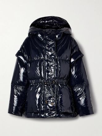 Ulla Johnson Rhodes Wandelbare Daunenjacke Aus Gestepptem, Gl&auml;nzendem Shell Mit Kapuze - Blau