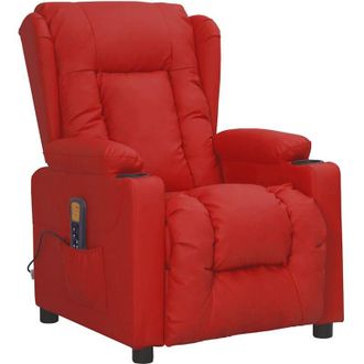 vidaXL Massagesessel Weinrot Kunstleder Vidaxl