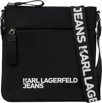 Karl Lagerfeld Karl Lagerfeld Jeans, Sac À Bandoulière Plat En Nylon Essential Pour Hommes, Noir, One size