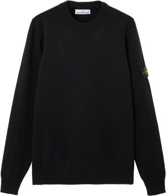 Stone Island Homme, Pulls, Noir, Taille: XL Pull col rond avec d&eacute;tails de surpiq&ucirc;res invers&eacute;es