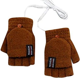 Generic Gants dhiver coupe-vent pour homme et femme - Gants thermiques pour temps froid - Mitaines de course &agrave; pied - Mitaines pour femme (caf&eacute;, taille unique