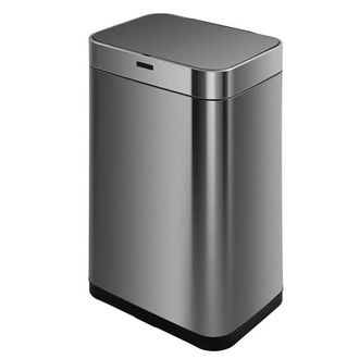 Kitchen Move Poubelle de cuisine automatique design 60L UPPER en acier INOX avec cerclage