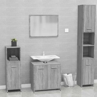 vidaXL Vidaxl - Meubles de salle de bain Sonoma gris Bois ding&eacute;nierie