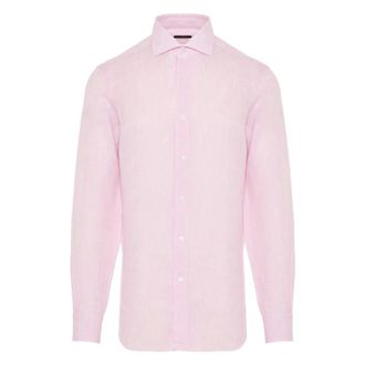 Barba Homme, Chemises, Rose, Taille: 4XL Chemise en Lin Italienne