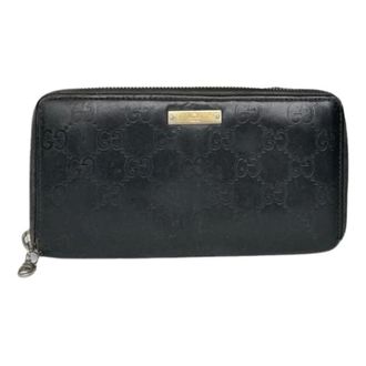 Gucci Portefeuille en cuir vintage Pre-owned - Femme - Pre-owned - Noir - Taille: ONE Size