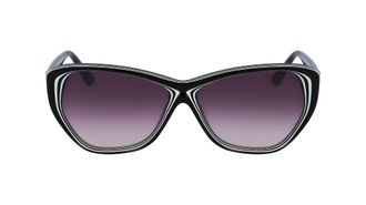 Karl Lagerfeld Karl Lagerfeld Womens Sunglasses KL6103S - Black/White with Gradient Smoke Lens