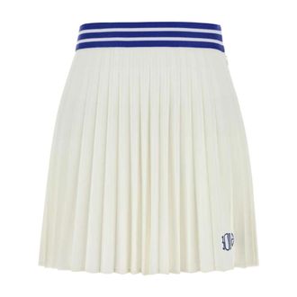 Bode Femme, Jupes, Beige, Taille: 40 FR Jupe Mini Court en Piqué Blanc