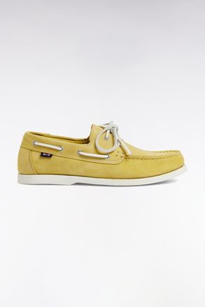 Eden Park Mocassins Bateau En Cuir Suédé Jaune