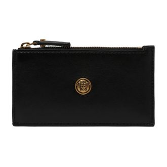 Versace Kartenetui mit Rei&szlig;verschluss aus Lammleder - - Accessories - Damen - Schwarzk - ONE SIZE