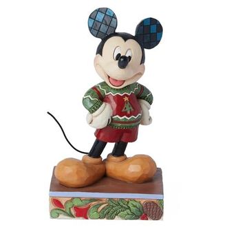 Enesco Disney Traditions Collection par Jim Shore Figurine Mickey Mouse dans un pull de No&euml;l - Pierre en r&eacute;sine peinte &agrave; la main Figurines de No&euml;l de collect