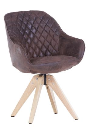 Landscape Armlehnstuhl, Eiche, Dunkelbraun, Holz, Textil, Eiche, massiv, Used look, Drehkreuz, 60x83x65 cm, Sitzfl&auml;che 360&deg; drehbar, Esszimmer, St&uuml;hle, Esszimme