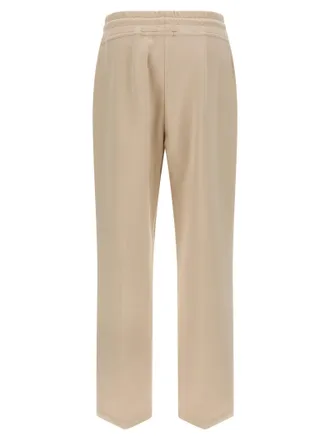 Moorer Womens Beige Cotton Joggers (workout Pants)