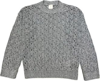 Eleventy Femme, Pulls, Gris, Taille: 38 FR Maille ras du cou