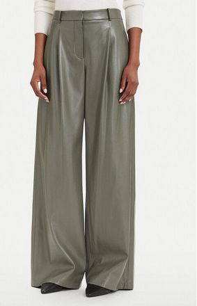 HUGO BOSS Hose aus Kunstleder Tiana4-M 50564757 Dunkelgr&uuml;n Wide Leg