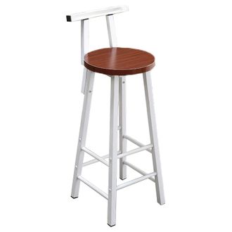 Generic Barhocker aus Massivholz mit R&uuml;ckenlehne, Metallbeinen und Fu&szlig;st&uuml;tze - Tresenstuhl f&uuml;r K&uuml;cheninsel, Esszimmer, Wohnzimmer, Kneipe & Party