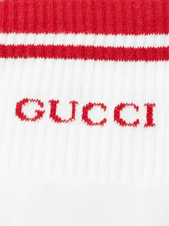 Gucci Logo-Embroidered Socks - White