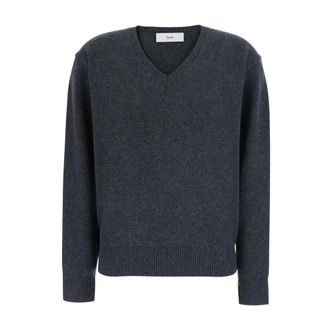 Dunst Kaschmir-Pullover mit V-Ausschnitt - - Knitwear - Herren - Grau - XS