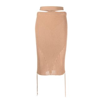 ADĀMO Andrea Adamo Femme, Jupes, Beige, Taille: 38 FR Jupe Midi Taille Basse