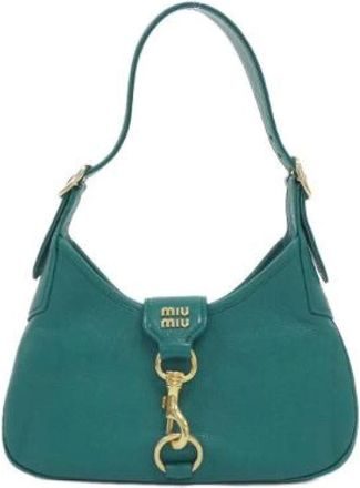 Miu Miu Pre-owned Cuir sacs-main - Femme - Pre-owned - Vert - Taille: ONE Size