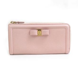 Ferragamo Portefeuille en cuir Pre-owned - Femme - Pre-owned - Rose - Taille: ONE Size