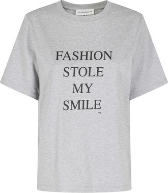 Victoria Beckham Femme, Tops, Gris, Taille: 38 FR Slogan T-Shirt