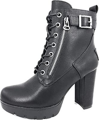 H.I.S HIS Bottines à lacets pour femme Noir Loisirs, Noir, 41 EU