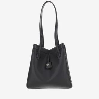Fendi Womens Origami Medium Shoulder Bag Black Leather