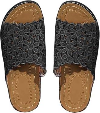 Generic Cocila Sandales Femmes Confort Beach Slope Heel Slippers Hollow Casual Bottom Shoes Sandals Nue Pied Femmes Ete Cuir &Eacute;T&eacute; Confortable Chaussures Orthop