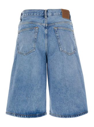 Toteme Womens Knee-Length Denim Shorts Light Blue Organic Cotton Jean