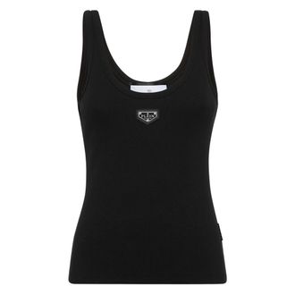 Philipp Plein Rib Tanktop Placca - - Tops - Damen - Schwarzk - XL