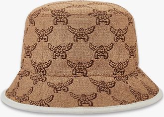 MCM Eimerhut aus Lauretos-Raffia-Jacquard