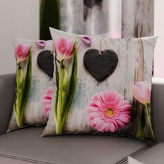 Petti Artigiani Italiani Petti Artigiani Italiani - 1 Paar Kissenbezüge 30 x 30 cm aus Mikrofaser, Dekokissen für Schlafzimmer, Sofa, Wohnzimmer, Set mit 2 Kissenbezügen, Kiss