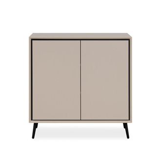 Calicosy Sideboard - ARONA 01A - Beige/Schwarz - 2 T&uuml;ren - 90 x 90 x 38 cm