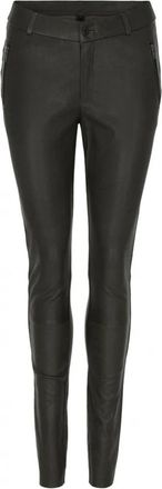 Notyz Notyz, Femme, Pantalons, Gris, Taille: 46 FR Leggings en Cuir Gris Fonc&eacute; avec Fermeture &Eacute;clair