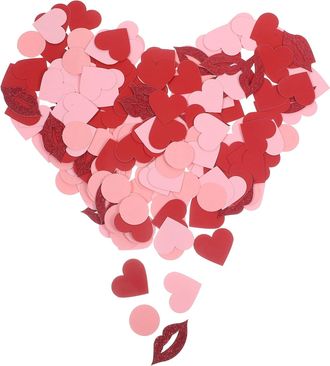 DOITOOL 200 St&uuml;ck Lip Herzpapier Konfetti Rot Buntes Partydeko Streukonfetti f&uuml;r Hochzeit Valentinstag Foto Requisiten Romantische Tischdekoration