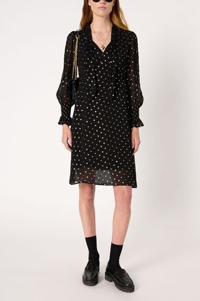 Gerard Darel Robe en mousseline &agrave; col lavalli&egrave;re - LAURE - Noir