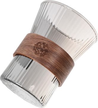 BESPORTBLE COLLBATH Glas zahnputzbecher mit Holzbund Ergonomischer Trinkbecher f&uuml;r Mundsp&uuml;lung und Badezimmer Leicht zu Reinigen Vielseitig Einsetzbar Langlebige