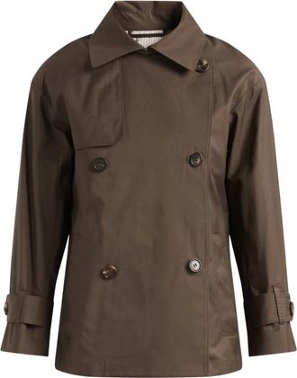 Max Mara Femme, Manteaux, Vert, Taille: 34 FR Short Trench Mtczeno