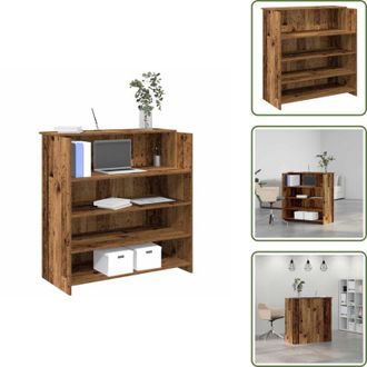 vidaXL Comptoir de caisse - vidaXL Bureau de r&eacute;ception vieux bois 100x50x103,5cm bois ding&eacute;nierie - Rangement bureau