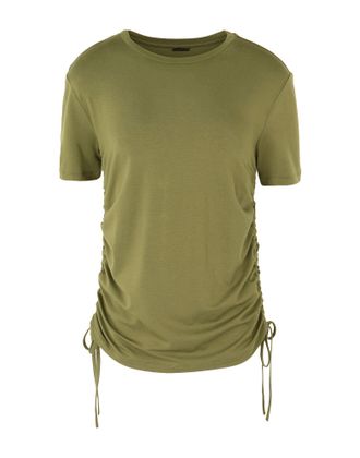 8 by YOOX VISCOSE JERSEY SIDE-TIE S/SLEEVE T-SHIRT