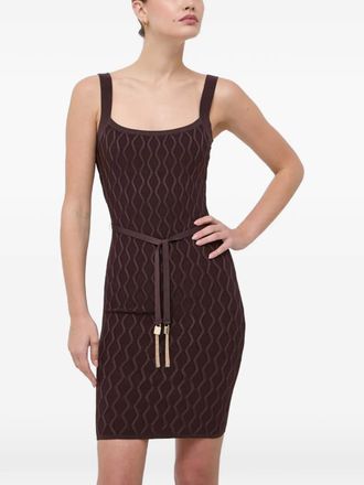 Guess Co robe ceintur&eacute;e &agrave; bretelles crois&eacute;es - Marron