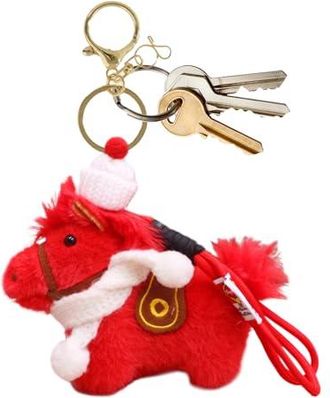 Generico Porte-cl&eacute;s en peluche avec breloque - Porte-cl&eacute;s en peluche de lann&eacute;e du cheval 2026 | Animaux pour sac &agrave; main pour jeunes, adolescents, mari, fils, f