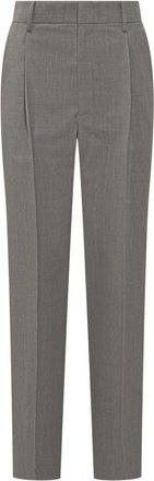 Victoria Beckham Femme, Pantalons, Gris, Taille: 36 FR Pantalon Pliss&eacute; en Laine Vierge