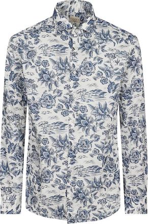 Xacus Homme, Chemises, Multicolore, Taille: 4XL Liberty Fiori Blu Shirt