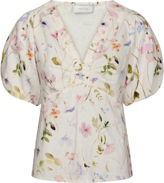 Neo Noir Femme, Blouses et Chemises, Blanc, Taille: 38 FR Irina Flower Blouse